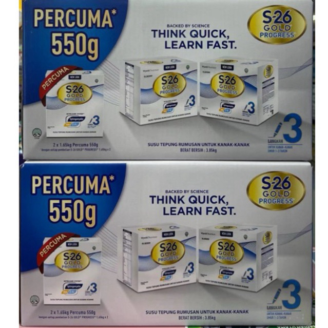 WYETH S26 GOLD Progress Step 3[1.65kg x 2] free 550g (Exp: Dec 2025) | Shopee Malaysia