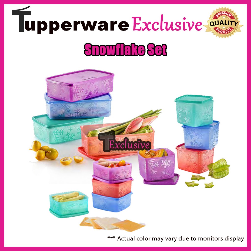 Tupperware Brands Snowflake Square Round Food Storage Refrigerator ...