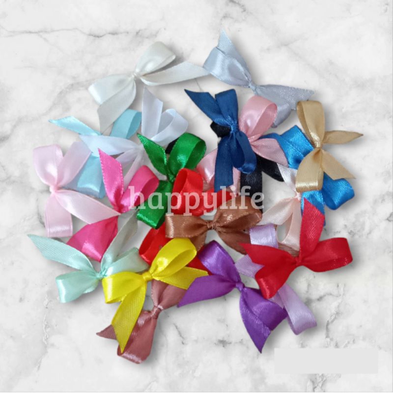 Mini Ribbon Bow Single Loop 50 pcs Cute Ready Made Satin Small Door ...