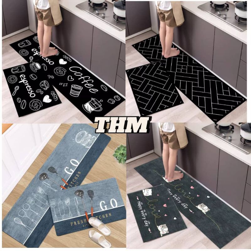 🔥Ready Stock🇲🇾🔥2-IN-1 Kitchen Floor Mat Absorbent Carpet Mats | Shopee ...