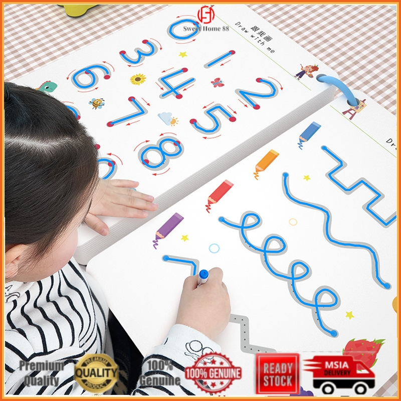 【A4】Kid Magical Tracing Workbook with Erasable Pen Control Educational ...