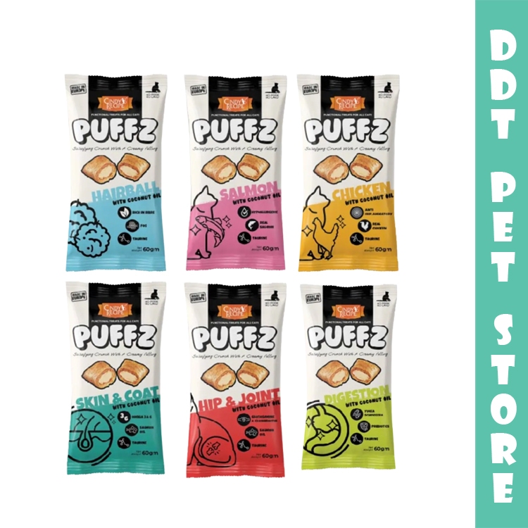 Cindy's Recipe Puffz Cat Snacks Cat Treats 60g | Shopee Malaysia