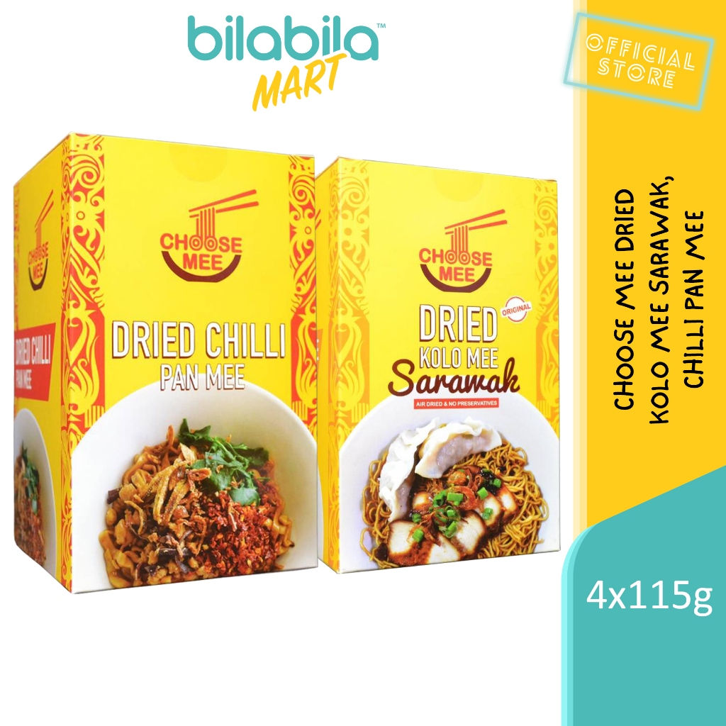 CHOOSE MEE Sarawak Kolo Mee, Dried Chilli Pan Mee (4's x 115g) 砂拉越 Kolo ...