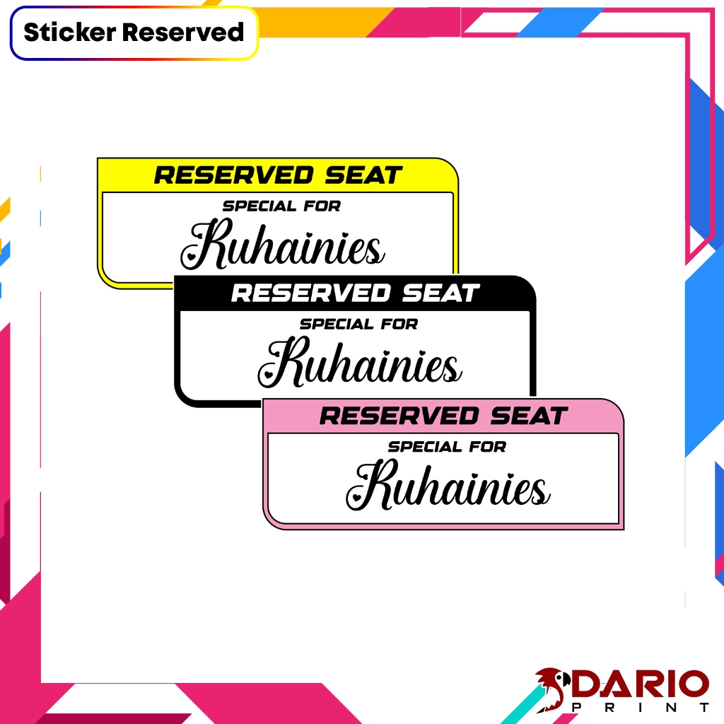 Sticker Reserved Custom Nama dan Warna | Shopee Malaysia