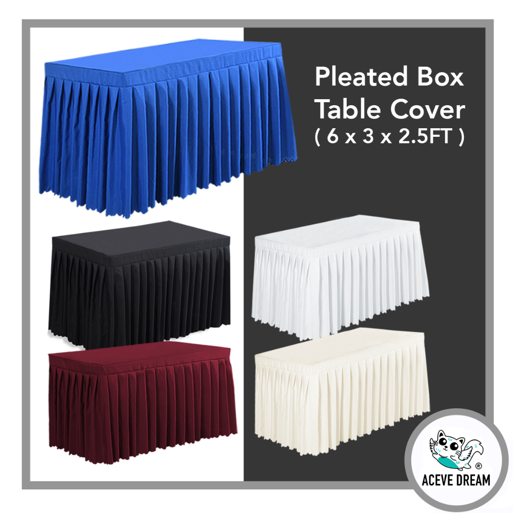 ACEVE DREAM READY STOCK 6x3.0FT Pleated Box Table Cover Skirting Meja ...