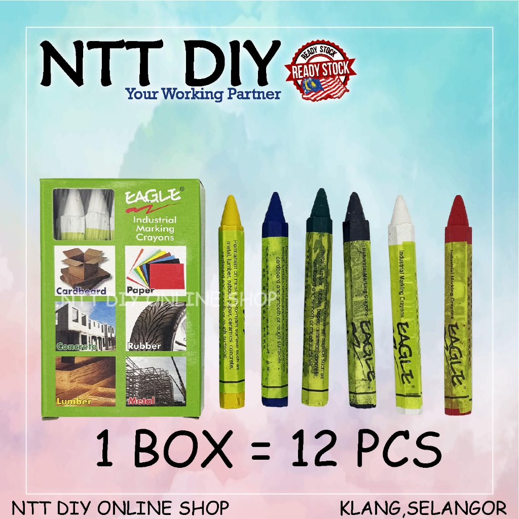 NTT DIY EAGLE Industrial Marking Crayons / Crayon Marker (Red, Yellow ...