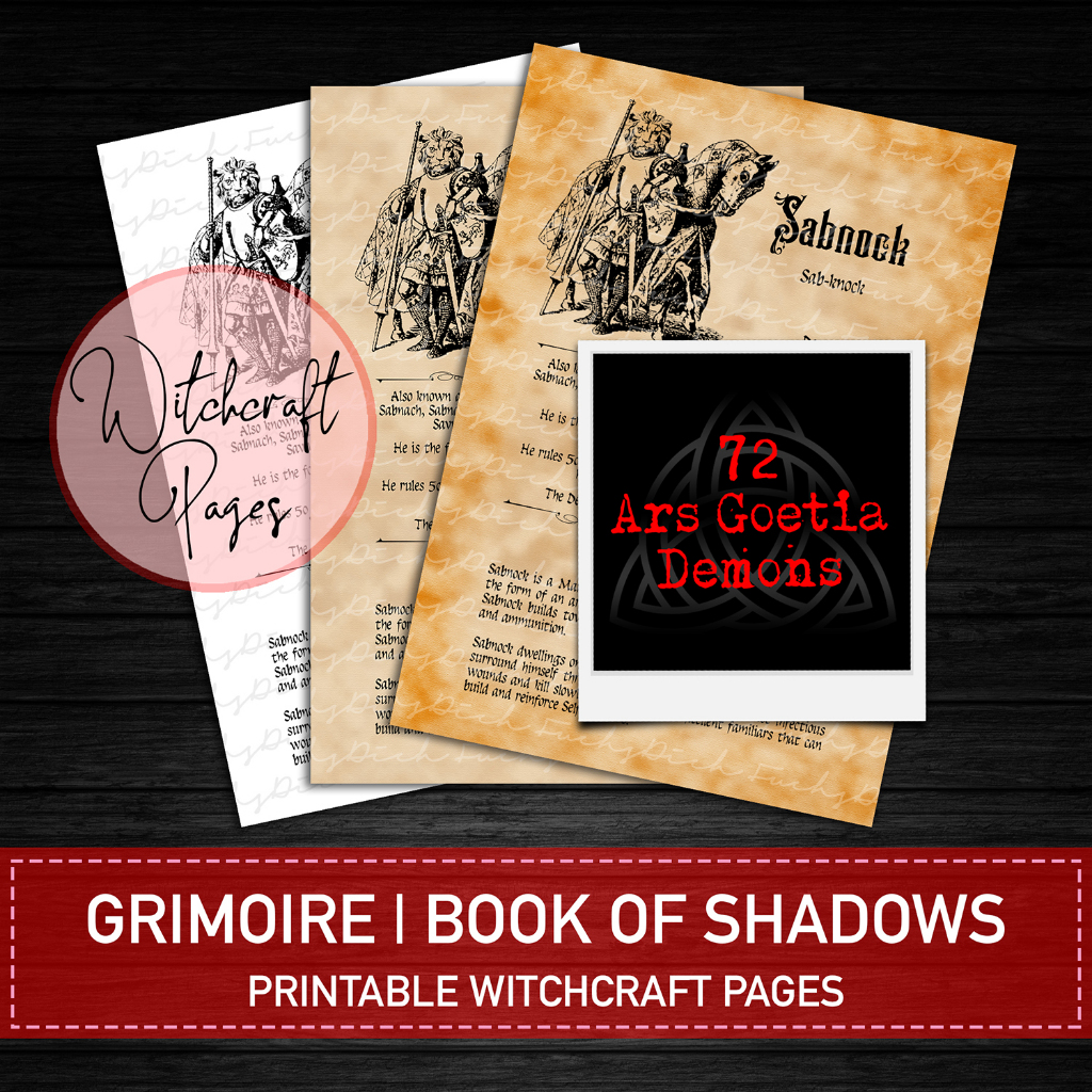 FuchsDich Printable SABNOCK 72 Ars Goetia Demons | Witchcraft Pages ...