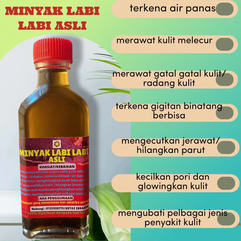 Minyak Labi labii asli(merawat pelbagai jenis penyakit kulit) | Shopee ...