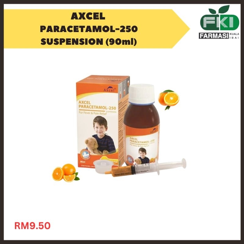 AXCEL PARACETAMOL-250 MG SUSPENSION (90ml) | Shopee Malaysia