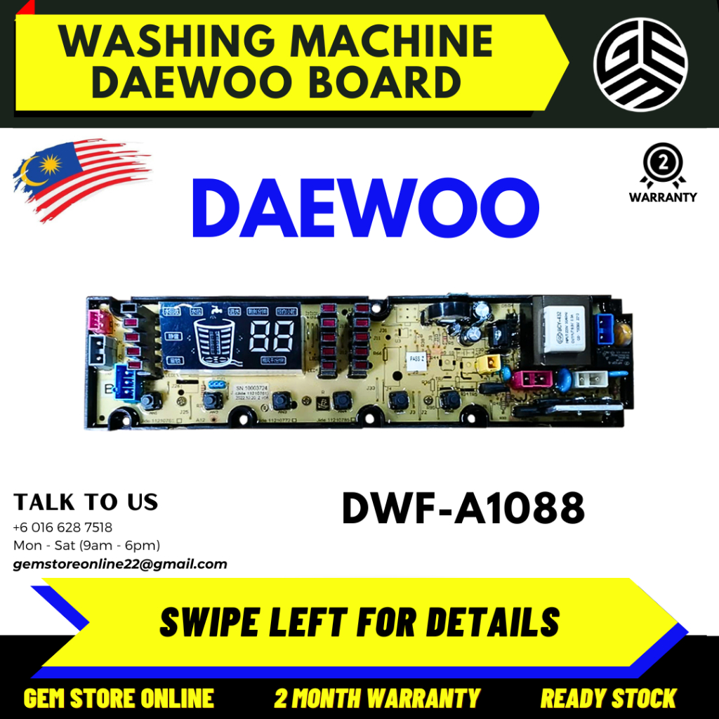 DWF-A1088 DAEWOO Washing Machine PCB Board / Board Mesin Basuh Daewoo / Daewoo Board | Shopee ...