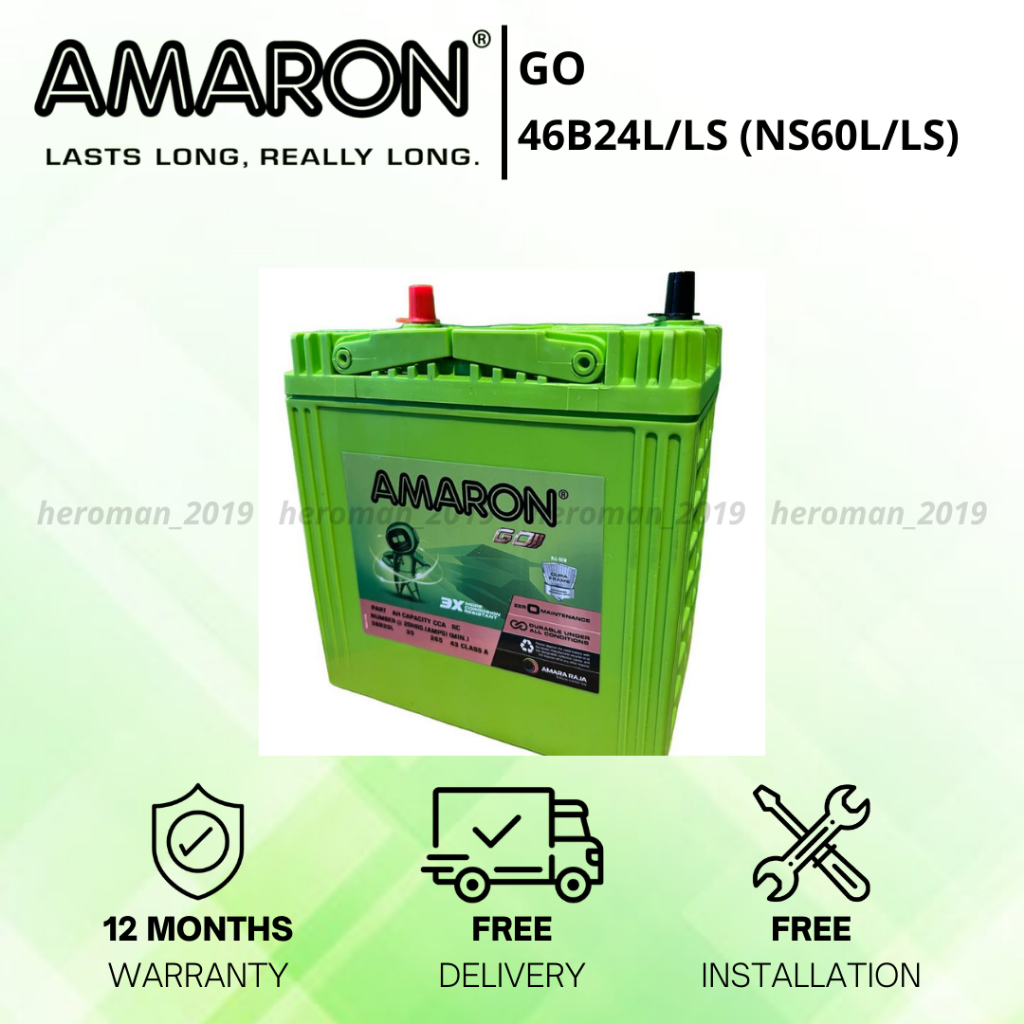 AMARON GO 55B24L/LS NS60L(Small Terminal)/LS(Big Terminal) l MF l Car Battery l Bateri Kereta ...