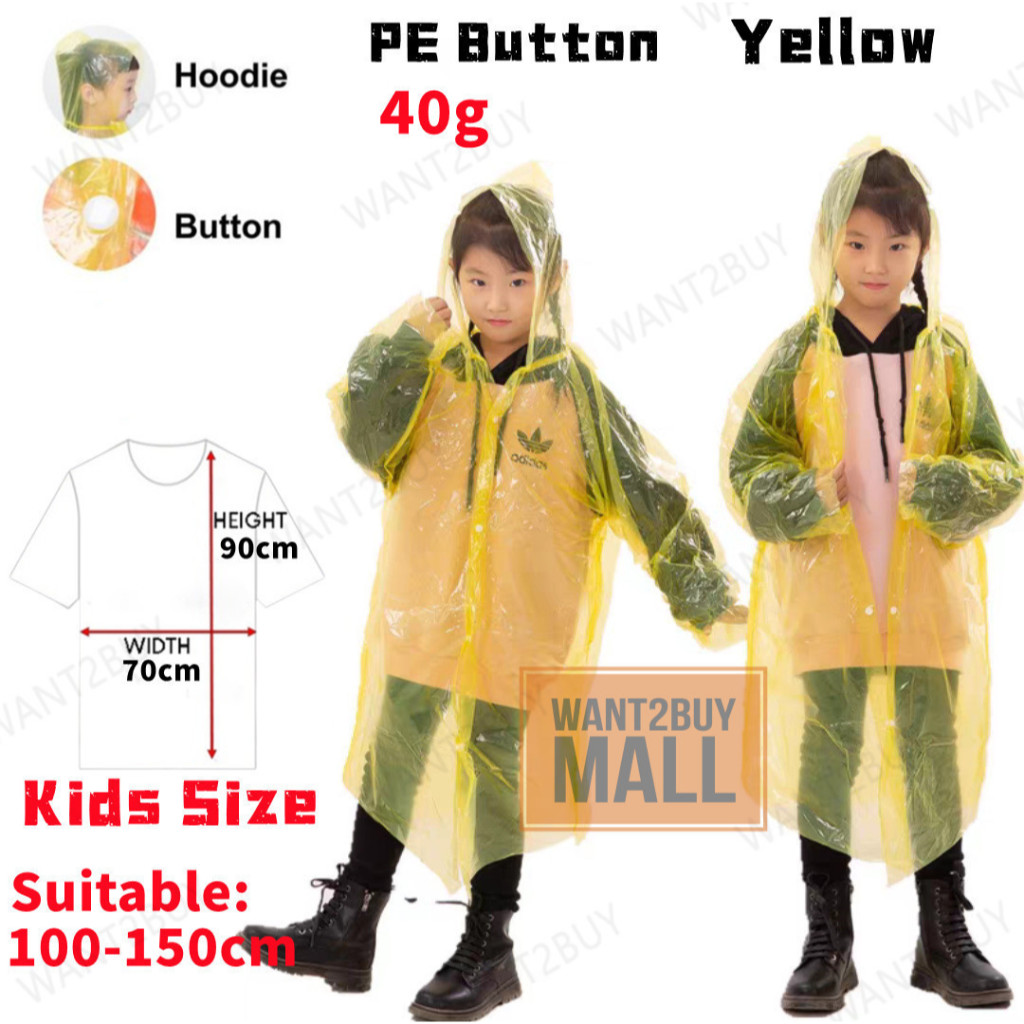 🇲🇾 One Time Use Adult Travel Outdoor Disposable Semi Rain Coat Plastic ...