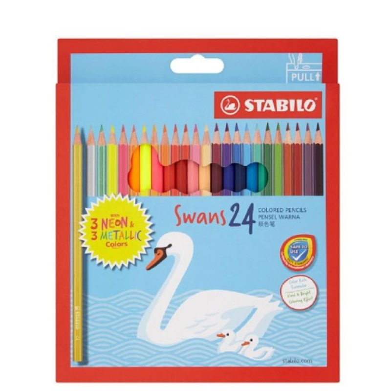 Stabilo Swans Color Pencil 24 / Colour Pencils / Pensel Warna (1Box) | Shopee Malaysia