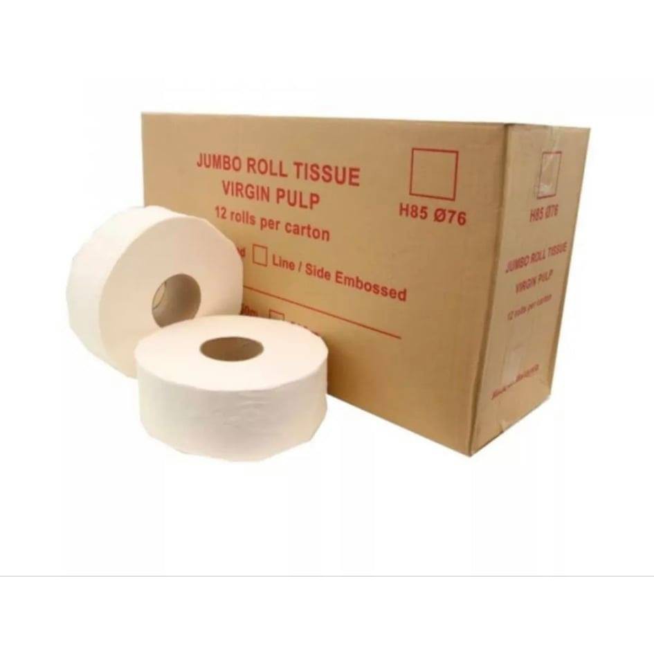 (12 ROLLS) Jumbo Roll Tissue 2-PLY Virgin Pulp Toilet Tissue | Shopee ...