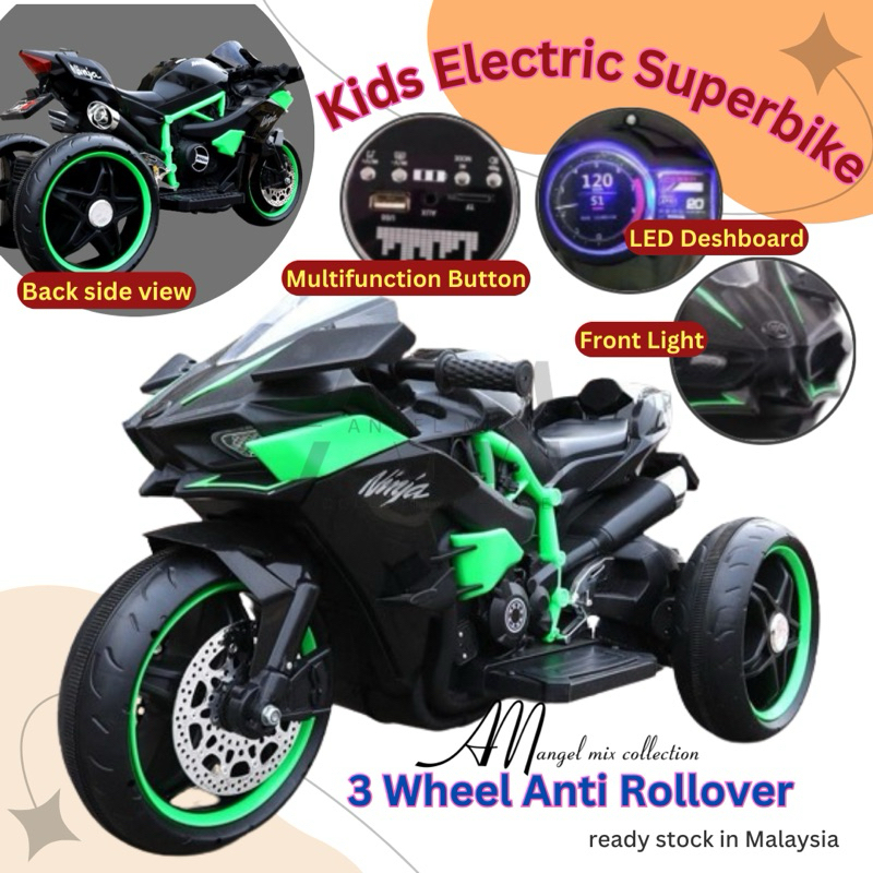 Ready Stock !! Children Kids Electric Ninja H2R Kawasaki Scooter ...