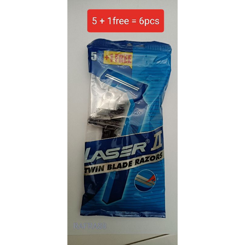 Laser II Twin Blade Razors (5 + 1free= 6pcs) | Shopee Malaysia