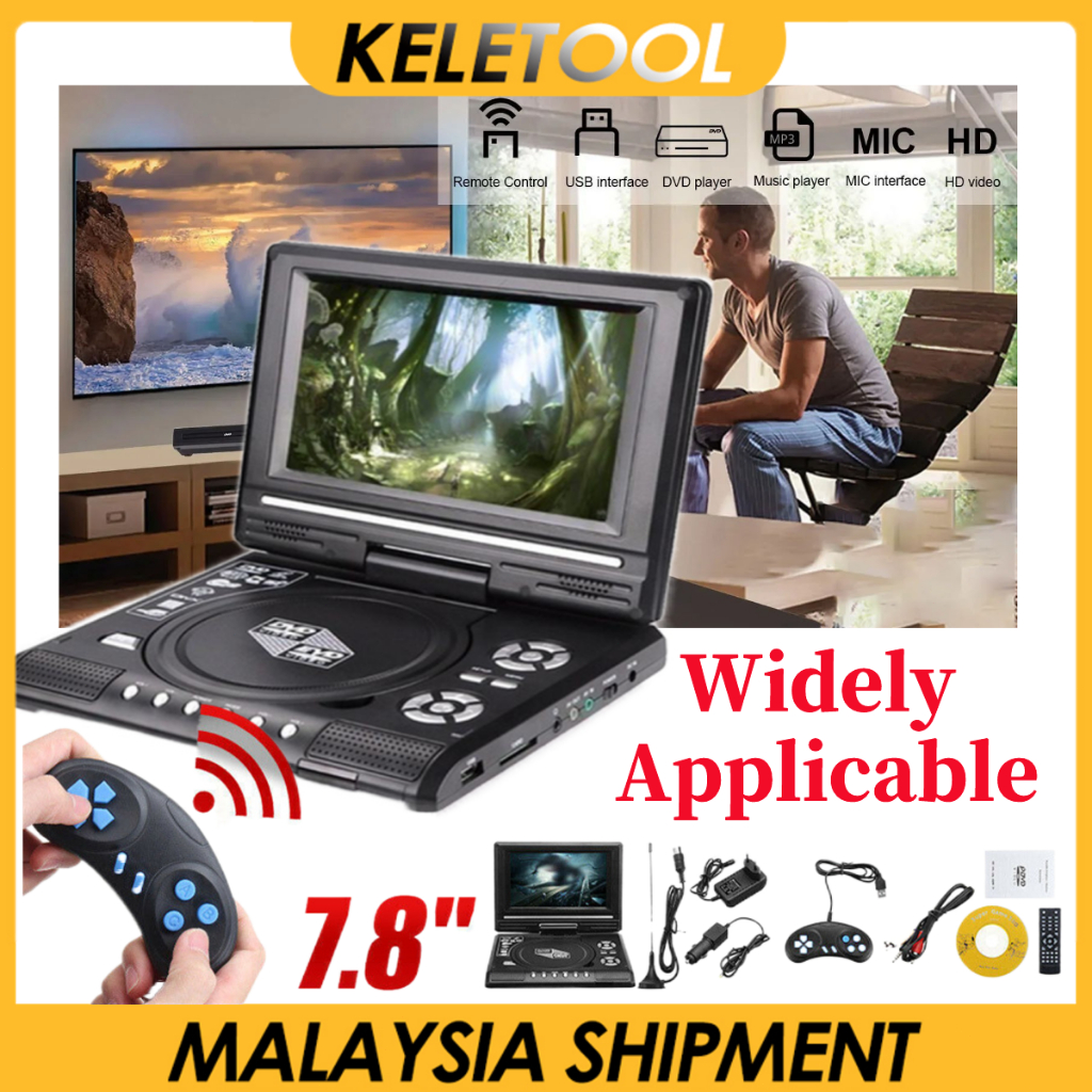 Keletool Dvd Player Tv Radio Usb Mp3 Vcd Player With Screen Speaker ...