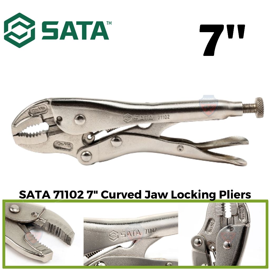 SATA 71102 7" Curved Jaw Locking Pliers | Shopee Malaysia