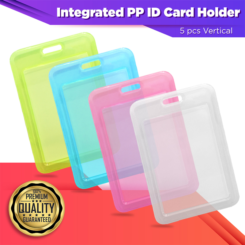 Vertical Colored Transparent ID Holder / ID Case / ID Protector (C ...