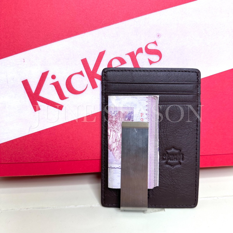 Kickers Card Holder with money clip Genuine Leather 100% Original ...
