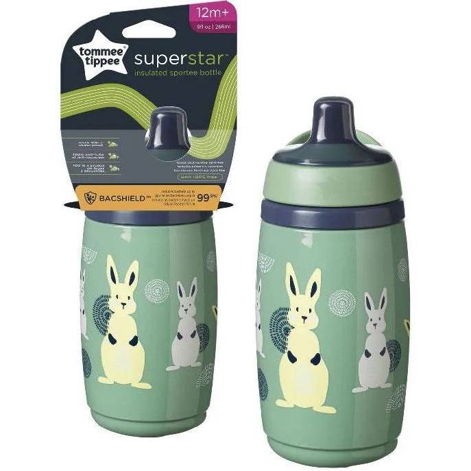 tommee tippee Superstar Insulated Sportee Bottle 266ml - Green 100% ...