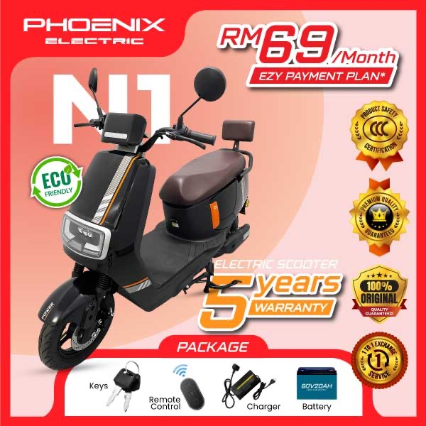 PHOENIX N1 E-SCOOTER | BIKE BICYCLE BASIKAL EV ELEKTRIK ELECTRIC ...