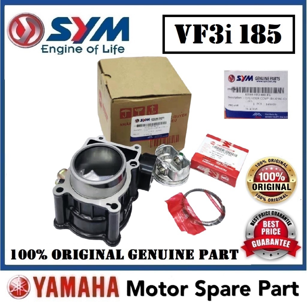 100% ORIGINAL SYM VF3i CYLINDER BLOCK COMP SET 0 12100-VF3-000-FG BLOK PISTON RING VF3i VF3-i ...