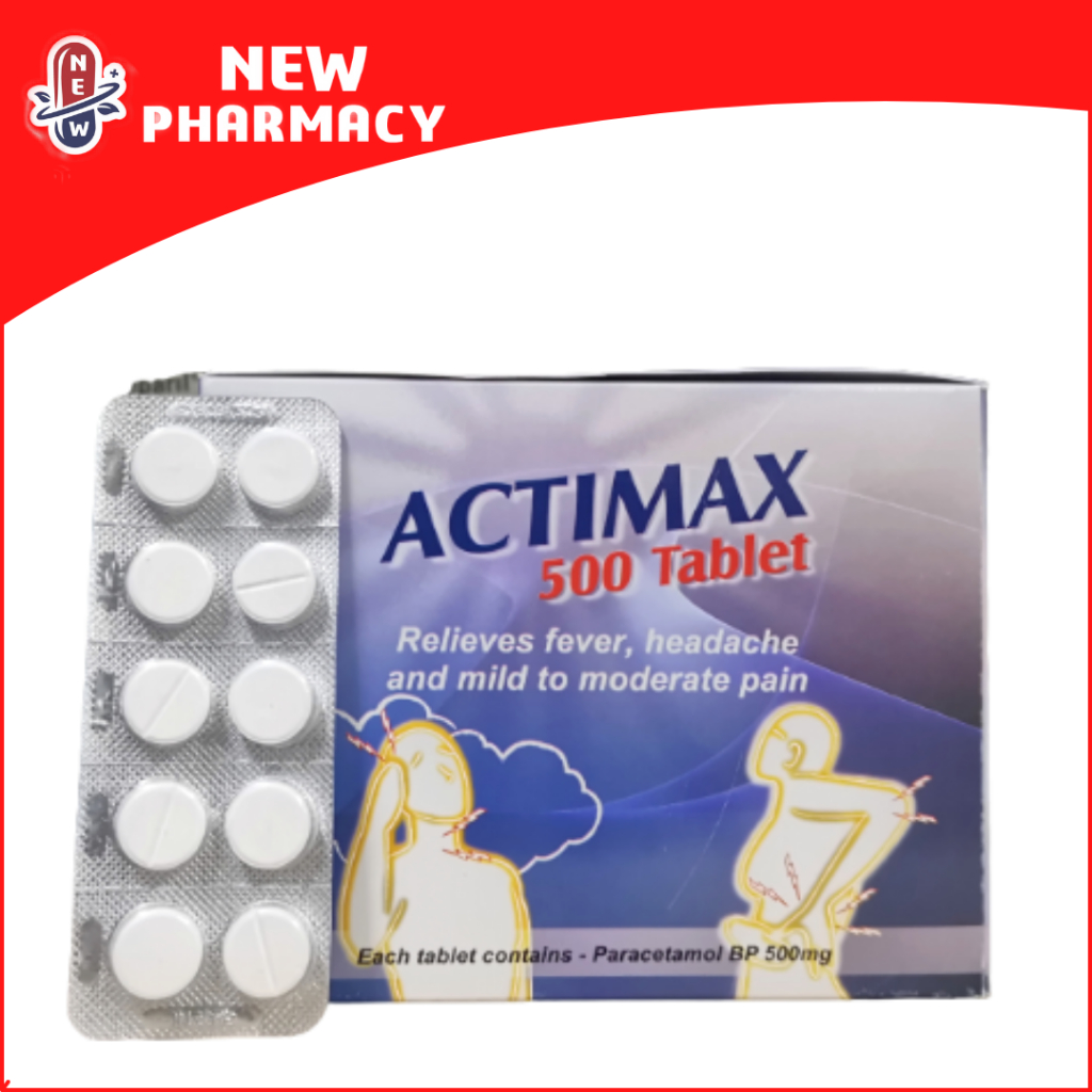 Actimax Paracetamol 500mg 10's x 50 Strips (1 Box) Exp:7/2028 | Shopee ...