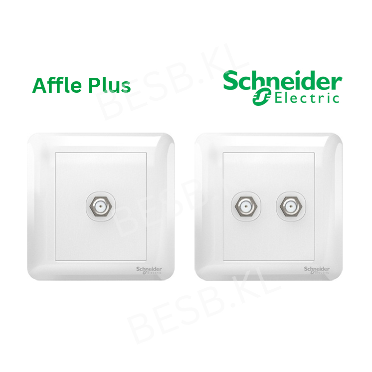 Schneider Affle Plus A3G31TVF_WE A3G32TVF_WE1/2 Gang TVF F Connector ...