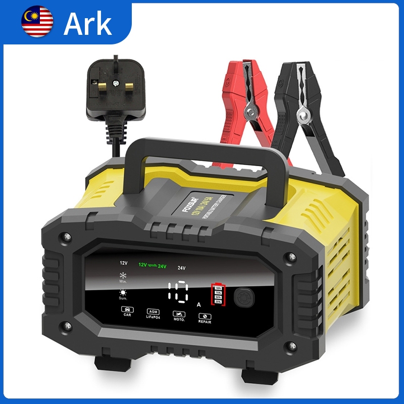 ARK 🇲🇾 FOXSUR 10A Table of Motors 12V24V Motorcycle Battery Charger ...