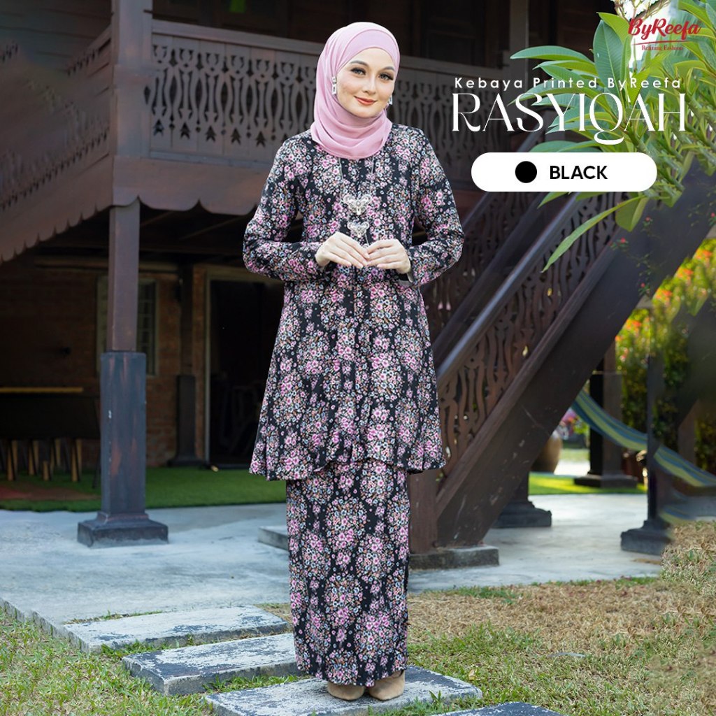 [Raya 2024] Kebaya Printed RASYIQAH ByReefa Collection | Material Flowy | Kain Lipat Batik ...