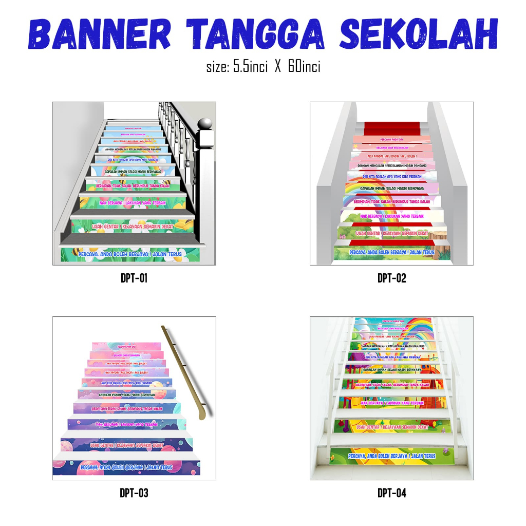 BANNER HIASAN TANGGA SEKOLAH - Koleksi Ceria Versi Melayu - 5.5in X 60in (READY DESIGN) | Shopee ...
