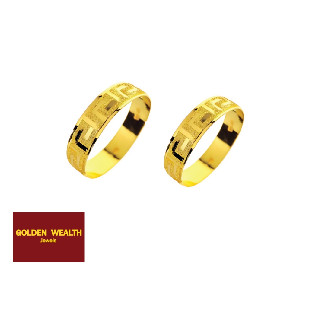 👍916 Simple Gold Ring Cincin Belan Rotan Emas 916黄金简洁男女装介子 | Shopee ...