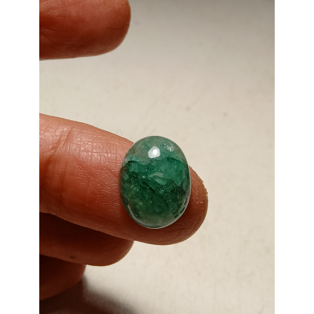 BATU ZAMRUD8.70 ct. ZAMBIA ASLI Natural Green Emerald Gemstone Cabochon ...