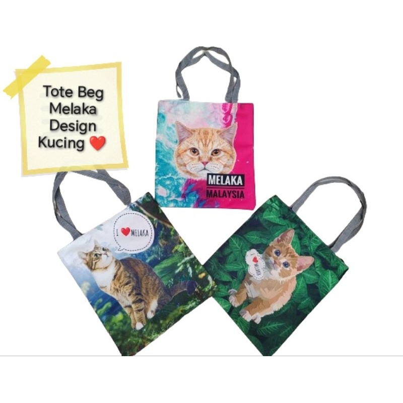 [Beg Melaka] Tote Beg Melaka Design Kucing Cat Tote Beg Cat Lover Beg ...
