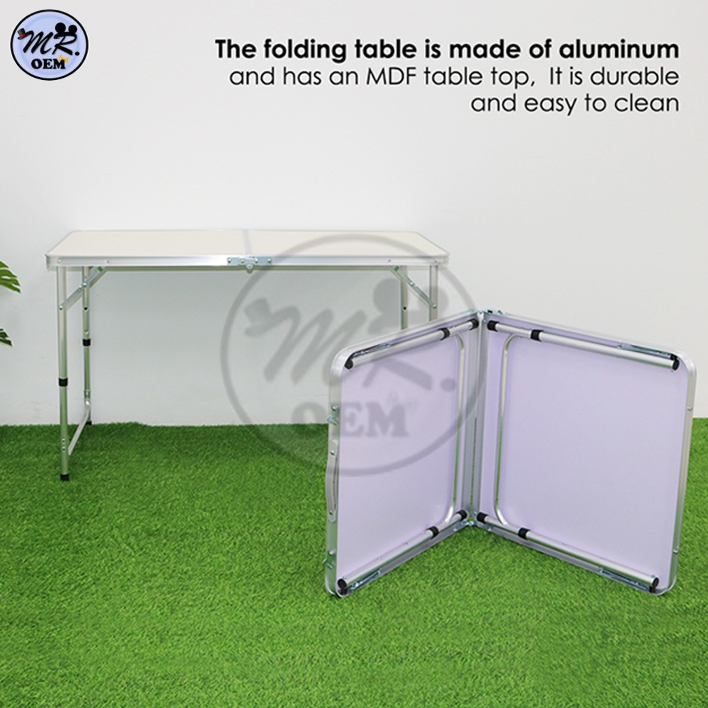 MR OEM 4' x 2' MDF Table Top Aluminum Frame Leg Foldable Table with ...