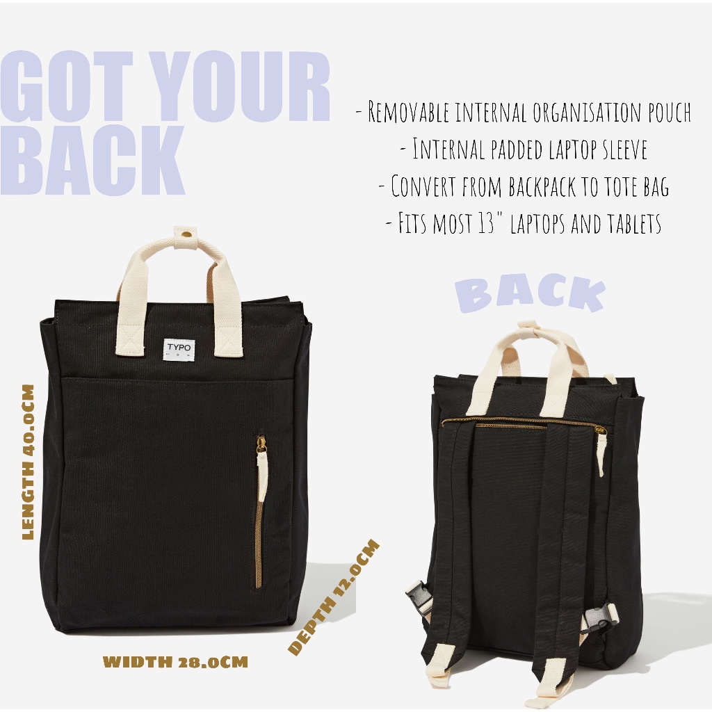 TYPO Backpack / Alumni Backpack & Off The Grid Backpack/ School & Work ...