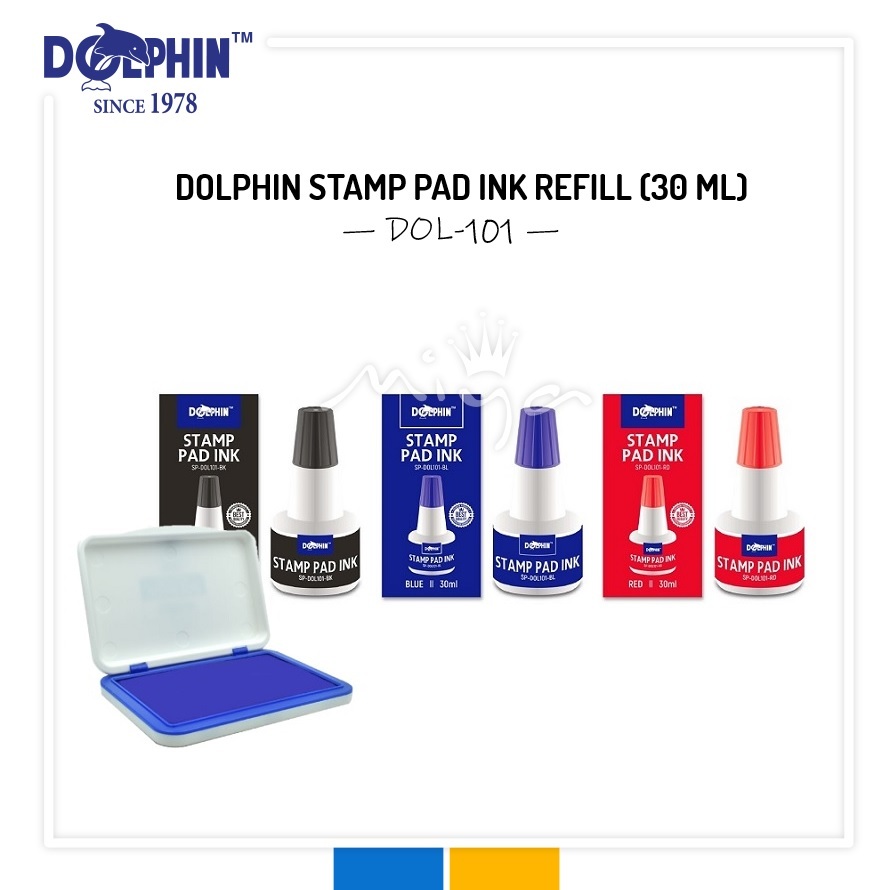 DOLPHIN STAMP PAD INK REFILL ( 30ML ) DOL-101 | Shopee Malaysia