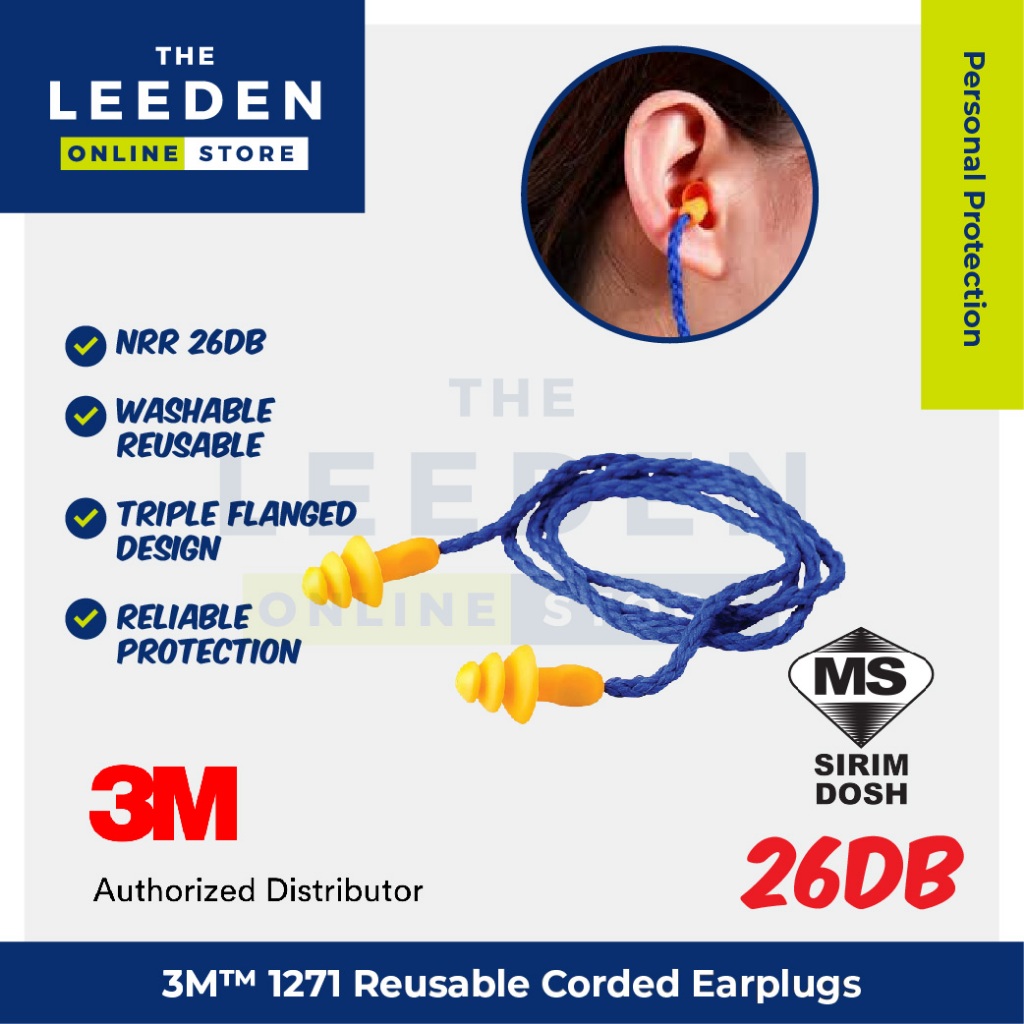 3M 1271 Corded Reusable Earplug | Shopee Malaysia