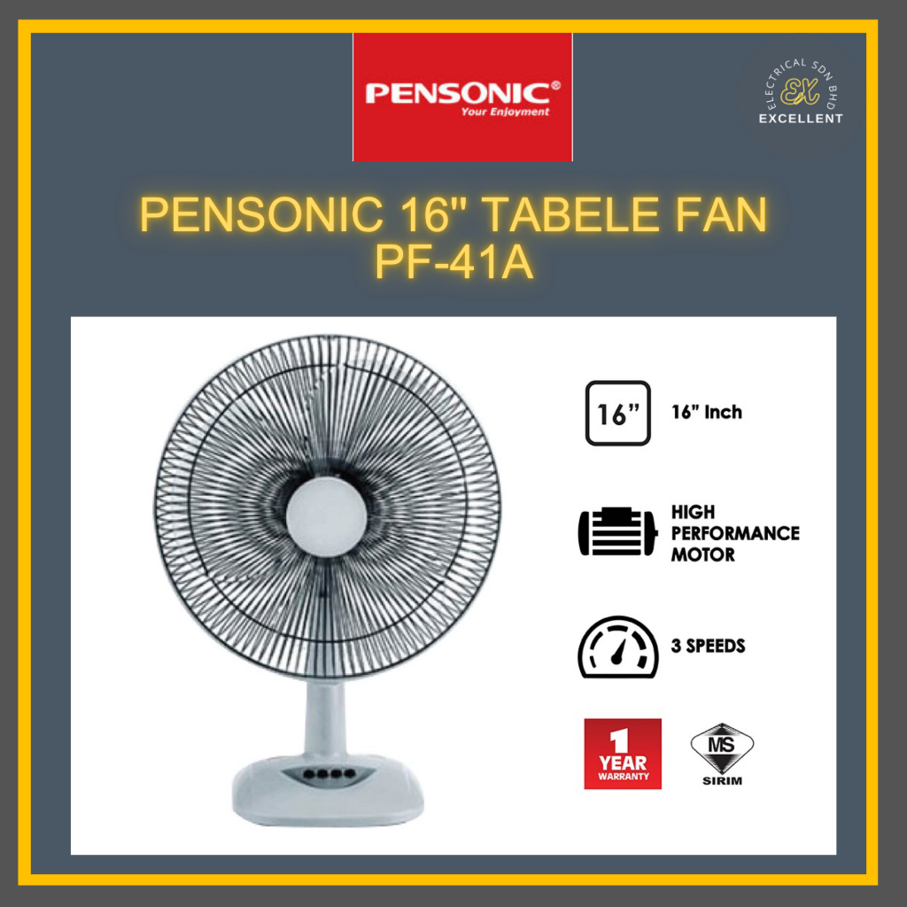 Pensonic 16'' stand fan table fan 3 speed fan blade 风扇 Sirim 16 inch ...