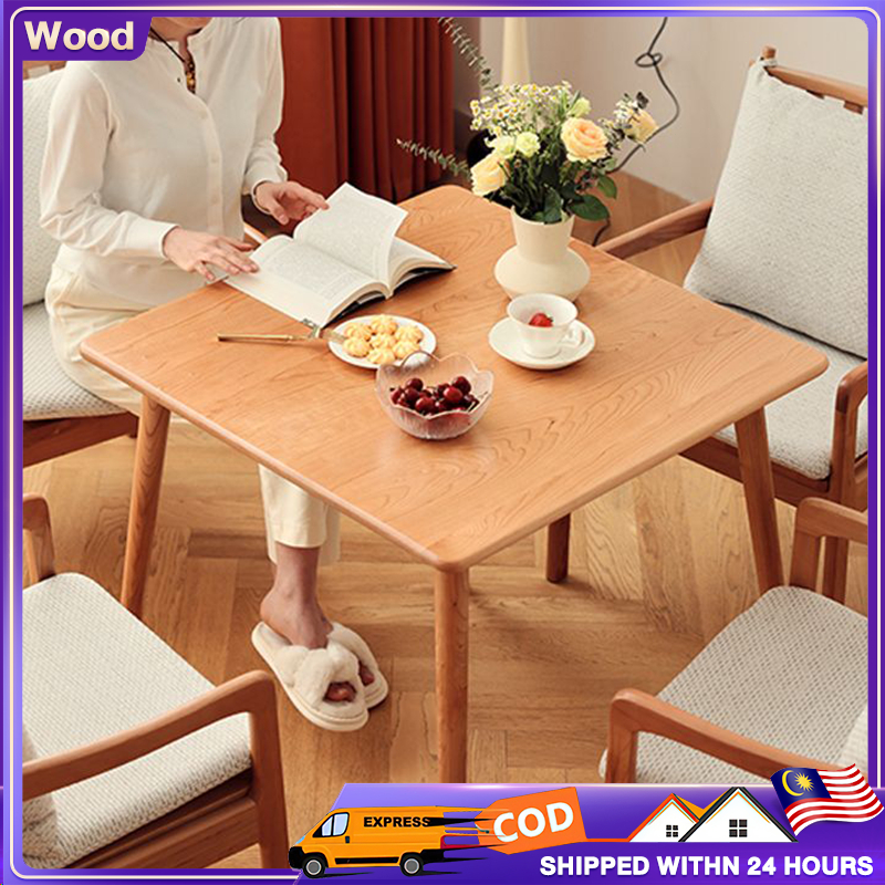 𝙍𝙚𝙖𝙙𝙮 𝙎𝙩𝙤𝙘𝙠 Solid Wood Dining Table Meja Makan Kayu Modern Simple ...