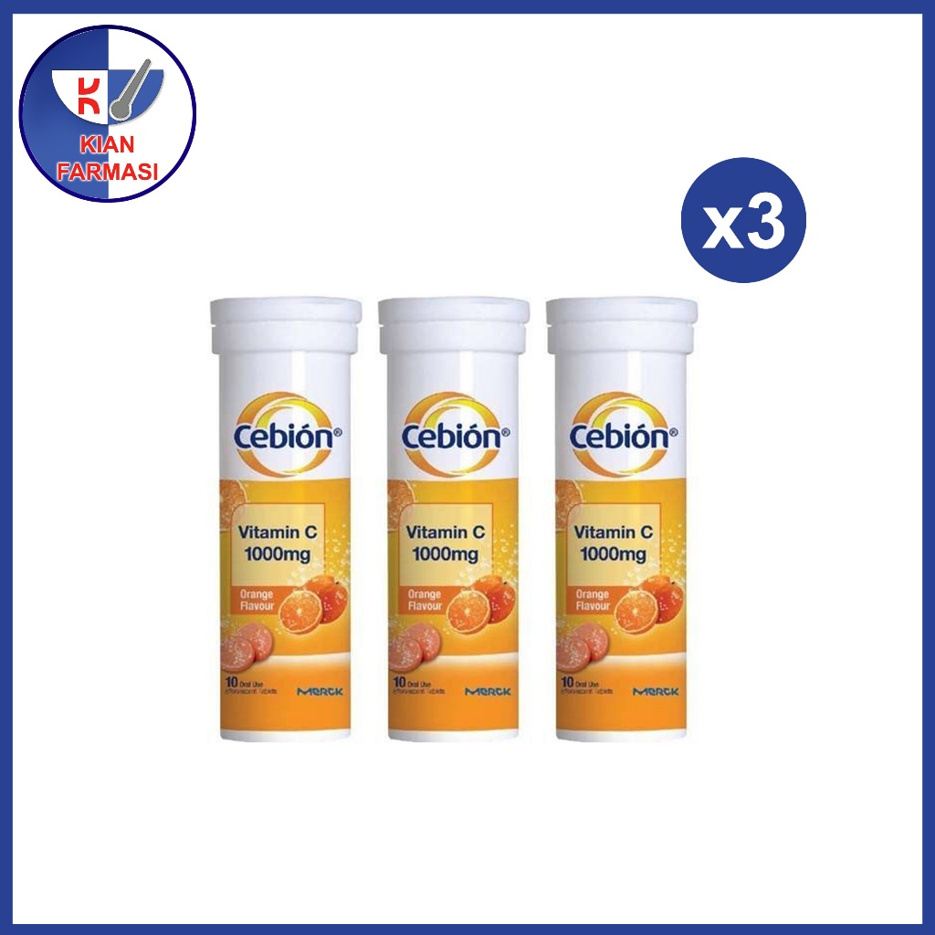 [Bundle of 3] Cebion Vitamin C 1000mg Effervescent 10's | Shopee Malaysia
