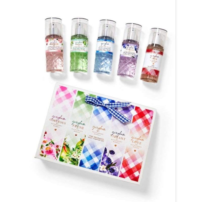 GINGHAM BBW BODY MIST ORIGINAL MINI GIFT BOX SET BATH & BODY WORKS BODY ...