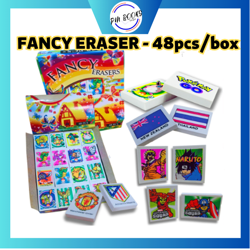 [PMBOOK] Fancy Eraser 48 pcs 1 box Pokemon Go Eraser Flag Eraser ...