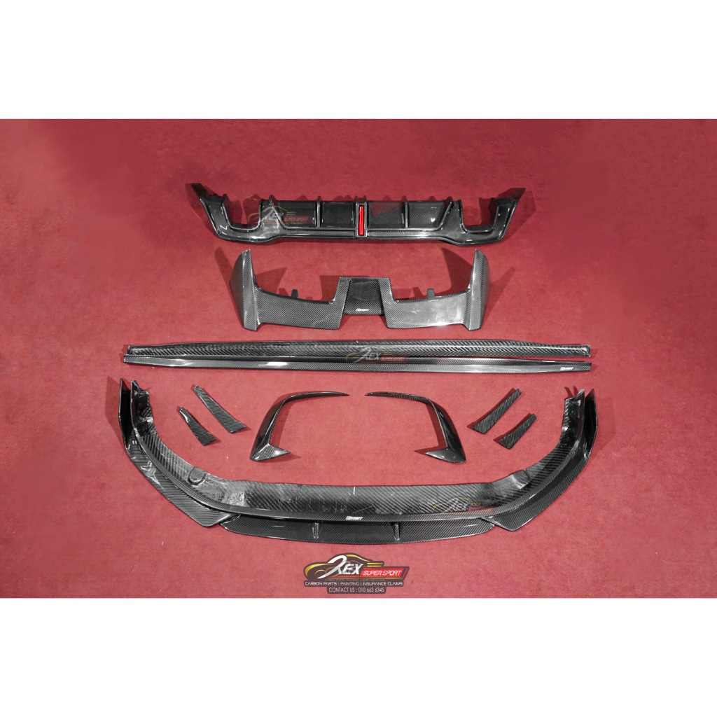 VW Volkswagen Golf Mk8 GTI R Line CMST Dry Carbon Front Side Lip Canard ...