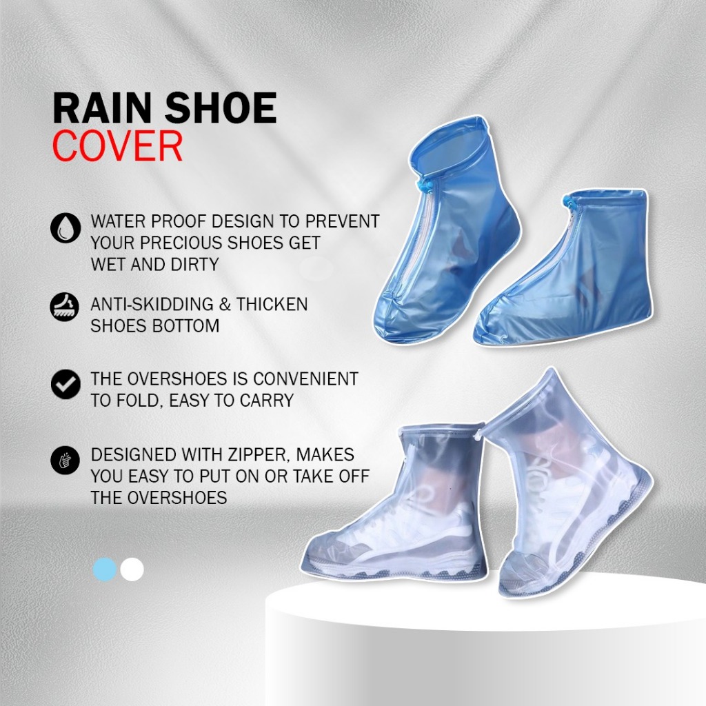 Reusable Waterproof Anti-Slip Rain Shoes cover rain boots durable PVC ...