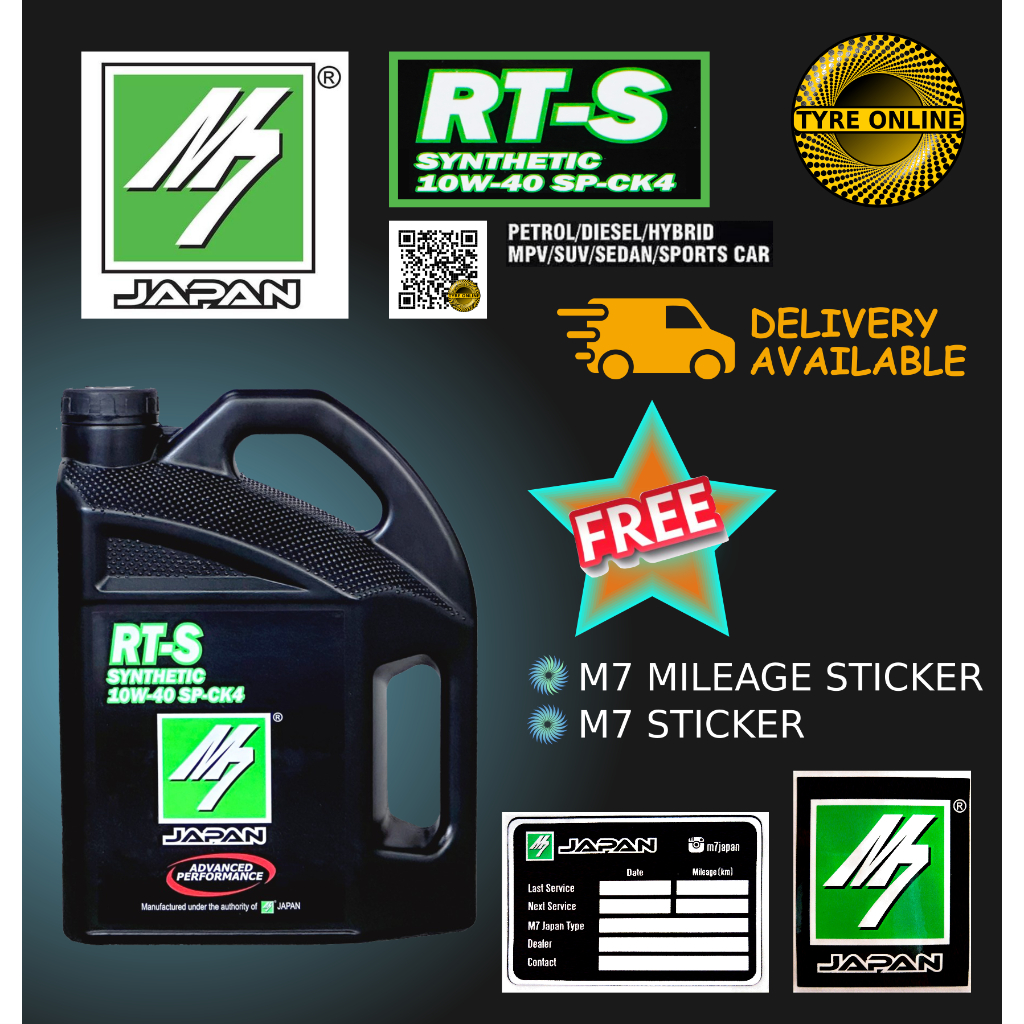 M7 JAPAN ENGINE OIL RT-S SYNTHETIC 10W-40 SP CK 4L MOTOR LUBRICANT ...