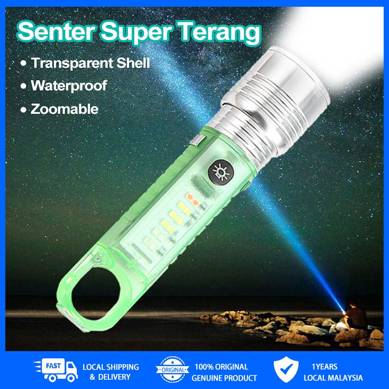 Torch Light Super Bright Flashlight RechargeableTorch Lampu Suluh Led ...