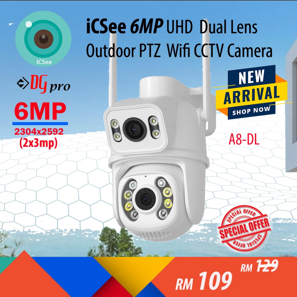 [NEW ARRIVAL] iCSee 6MP 3K Dual Lens / Dual Screens Weatherproof ...