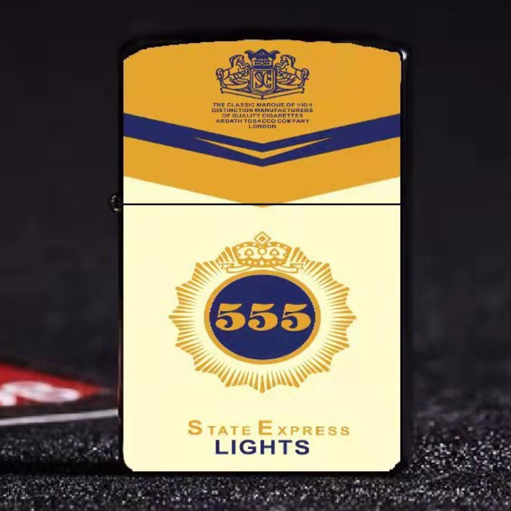 555 State Express Lights Color Emboss Kerosine Oil Lighter Soft Flame ...